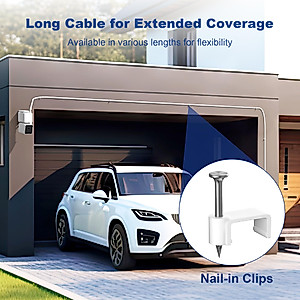 Itramax WYZE Cam Pan V3 Power Cable 20FT 2Pack,Micro USB Extension Cord 90 Degree Charger Adapter L-Shaped Long Flat Charging for WYZE Pan V3 Outdoor Camera No Support Data Transfer,White 15 25 30 FT