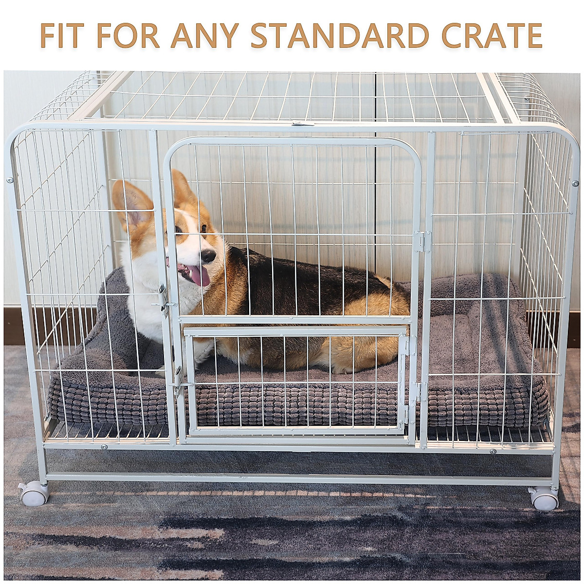 WINDRACING Washable Deluxe Dog Crate Beds, Super Soft Durable Kennel Anti-Slip Pad, Pet Sleeping Mat for Small Sized Dogs, Removable Pet Bed, Dog Beds & Furniture, 31 x 25, Gray