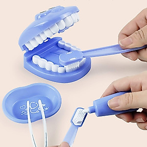 WskLinft Teeth Dentist Game for Kids,9Pcs/Set Dental Tool Play for Kids, Children's Dental Tools Preschool Education Toy for Classroom Green