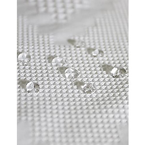 SUMGAR White Shower Curtain Waffle Weave Textured Soft Fabric Shower Curtains for Bathroom,Herringbone Jacquard Chevron Zig Zag Modern Boho Waterproof Shower Curtain Set with Hooks, 72" x 72"