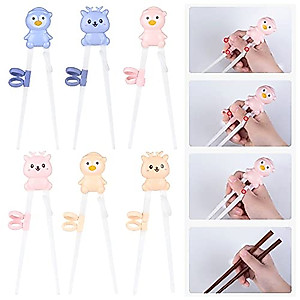 Learning Chopsticks Cartoon Training Tableware Kids Baby Eating Helper(type 1,yellow)