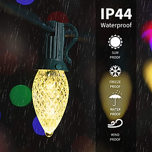 25 Pack C7 Led Replacement Christmas Light Bulb, C7 Shatterproof Led Bulbs for Christmas String Lights, E12 Candelabra Base, Commercial Grade Dimmable Holiday Bulbs, Warm White