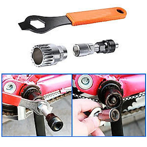 MMOBIEL Professional Bike Crank Puller and Bottom Bracket Remover 20 Teeth Incl. 16mm Spanner/Wrench Repair Tool Kit Compatible with Shimano, BSA, SRAM, Etc.