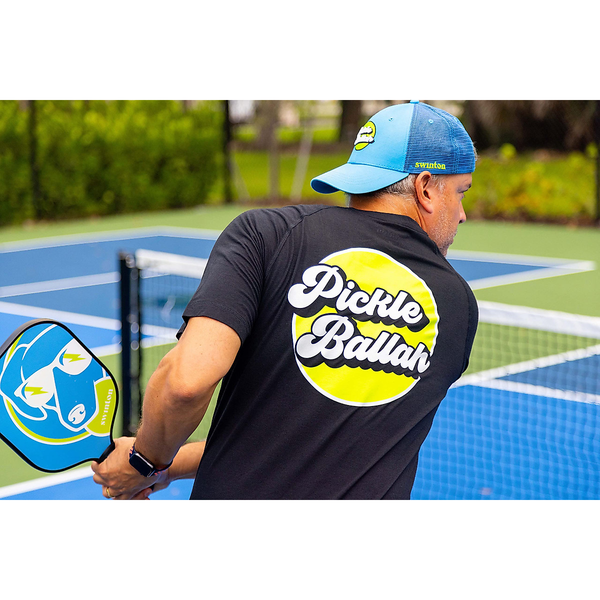 Pickleball Paddle by Swinton Pickleball with Durable Graphite Face and Premium Plush Grip (Blue)