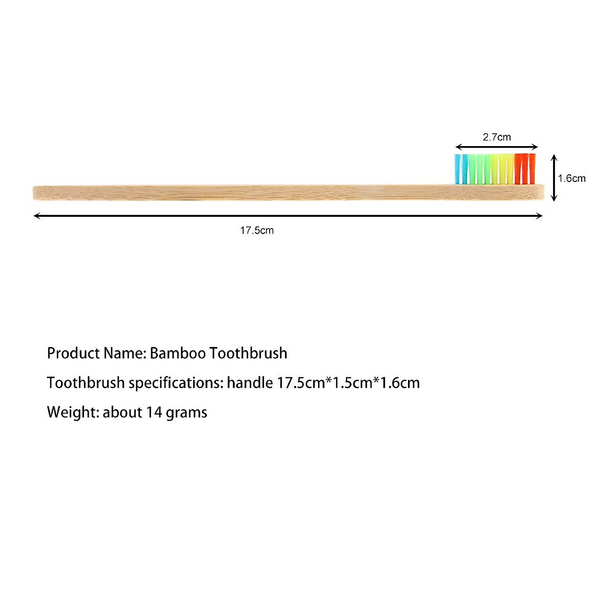 5pcs Lot Natural Bamboo Toothbrush Biodegradable Toothbrush with Soft Fibre Made with Rainbow Nylon Infused Bristles in Recycled Packing