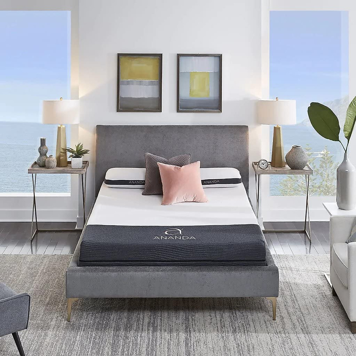 Greaton 12-Inch Ananda Pearl and Gel Memory Foam Mattress with Zipper System | Standard Size, Breathable, Medium Firm, Mesh Sides with Removable and Washable Cover, Twin XL