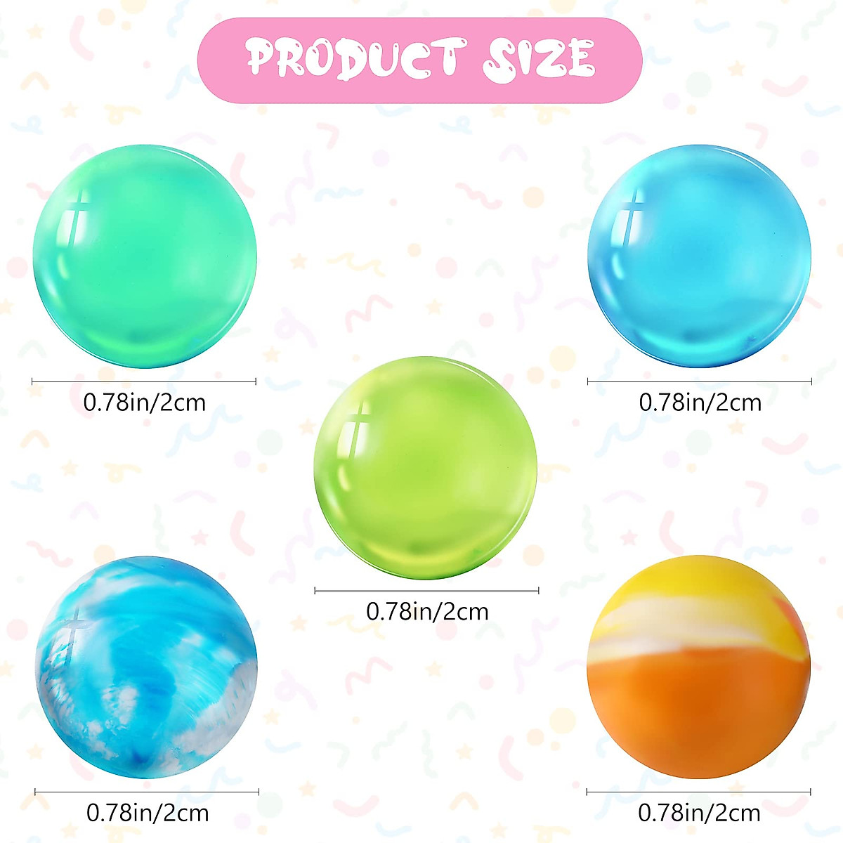 300 Pcs Small Bouncy Balls Bulk for Kids Rubber High Bouncing Balls 0.78 Inch/ 20 mm Mini Neon Bouncing Balls for Back to School Game Prizes Party Favors Birthday Gift Vending Machines Activities