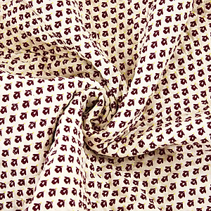 Tache Cotton Patchwork Quilt Blanket Country Farm Cottage Vintage Antique Ditsy Floral Paisley Burgundy Beige Lightweight Coverlet Fairy Tale Tea Party Quilted Throw Blanket, 50x60