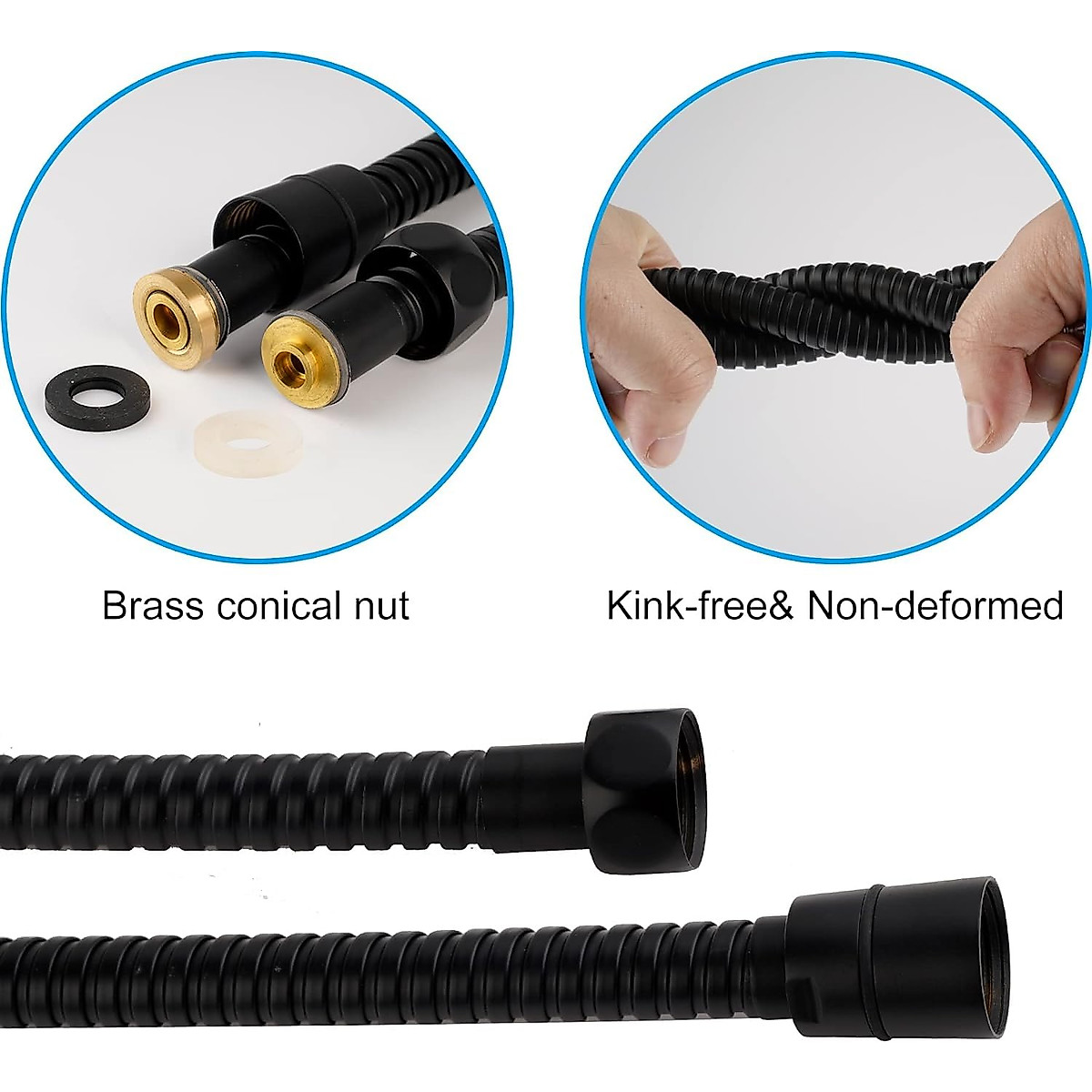 ALTON SHR20855 ABS Health Faucet with SS-304 Grade 1.25 Meter Flexible Hose Pipe and Wall Hook, Grey & Black (Jet Spray for Toilet)