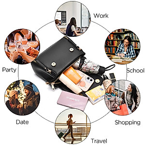 I IHAYNER Fashion Purse and Handbags for Girls Leather Top Handle Satchel Ladies Small Crossbody Shoulder Bag for Women with Kitty Purse Black