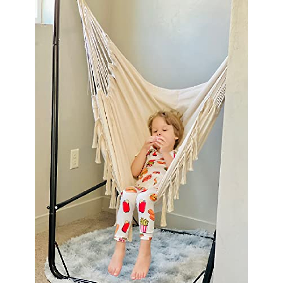 YITAHOME Hammock Chair with Stand Heavy Duty with Hanging Swing Chair 330Lbs Indoor Outdoor Swing Stand for Living Room, Garden, Balcony