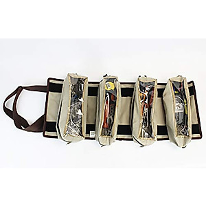 ZORMY Large Tool Roll Organizer, Roll Up Pouch Bag Zipper Wrench Tool Roll Up Bag with Adjustable Strap, Tool Organizer Carrier Bag - 4 Removeable Handy Small Tools Bag