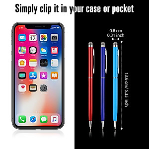 Outus 12 Pieces Stylus Pens for Touch Screens, Retractable Fiber Tip 2 in 1 Capacitive Stylus Ballpoint Pen Compatible with iPad iPhone Tablets Samsung All Universal Touch Screen Devices