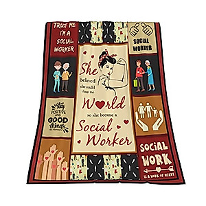 WIACBIL Social Worker Blanket Gifts, Social Worker Gifts for Women, Social Worker Appreciation Graduation Gifts, Throw Blanket 50"x 60"