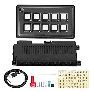 Control Switch Panel, 10P Membrane Control Switch Panel Bluetooth APP Control with Backlight Module LED Touch Built?in PPTC for RV Boat