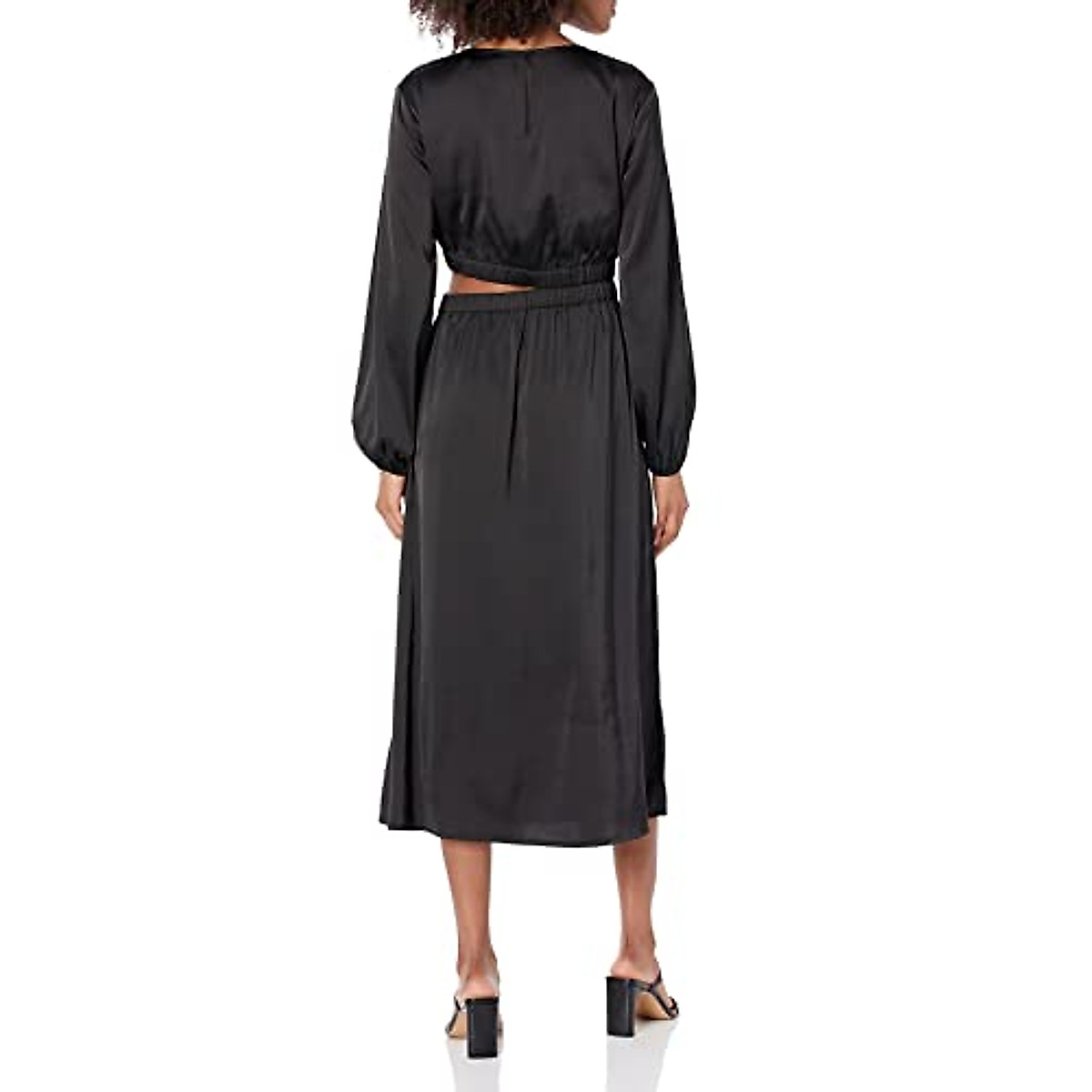 The Drop Women's Jacob Long Sleeve Cut Out Midi Dress, Black, XXL, Plus Size