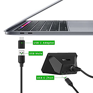 USB C to USB Cable Compatible with Elgato Wave XLR/Facecam/Stream Deck XL(32 Keys), with USB Female to USB C Male Adapter