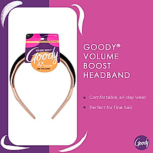 Goody Volume Boost Headband for Fine Hair - 1 Count, Blonde - Ouchless Pain-Free Hair Accessories for Women, Men, Boys, & Girls - Perfect for Long Lasting Braids, Ponytails & More