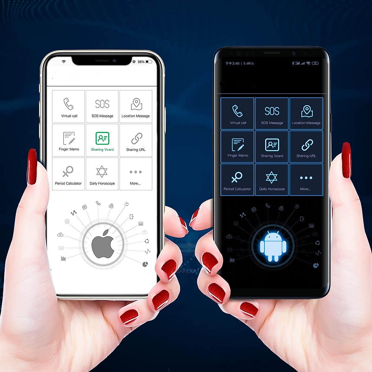 ZYZM N3 Smart Nail Art Chip Electronic Tactile NFC Sensor Internet of Things Nail Chip Wireless Sensor Virtual Call Compatible with Android, iOS Platform Smart Phone Sports Bracelet Watch