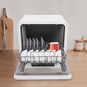 Portable Countertop Dishwashers 590W Mini Dishwasher, 5 Wash Programs 360° Spray Countertop Dishwasher, Portable Compact Automatic Dishwasher for Apartments, Dormitories and RVs Camping