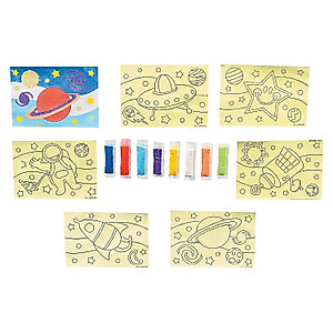 Fun Express Awesome Outer Space! Sand Art - Crafts for Kids and Fun Home Activities - VBS Vacation Bible School Supplies/Decor