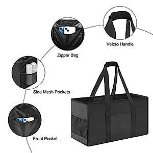 Steranka Extra Large Utility Tote Bag,Large Tote Bag Reusable Grocery Bags Collapsible Tote for Groceries,Storage,Picnic,Beach,Black