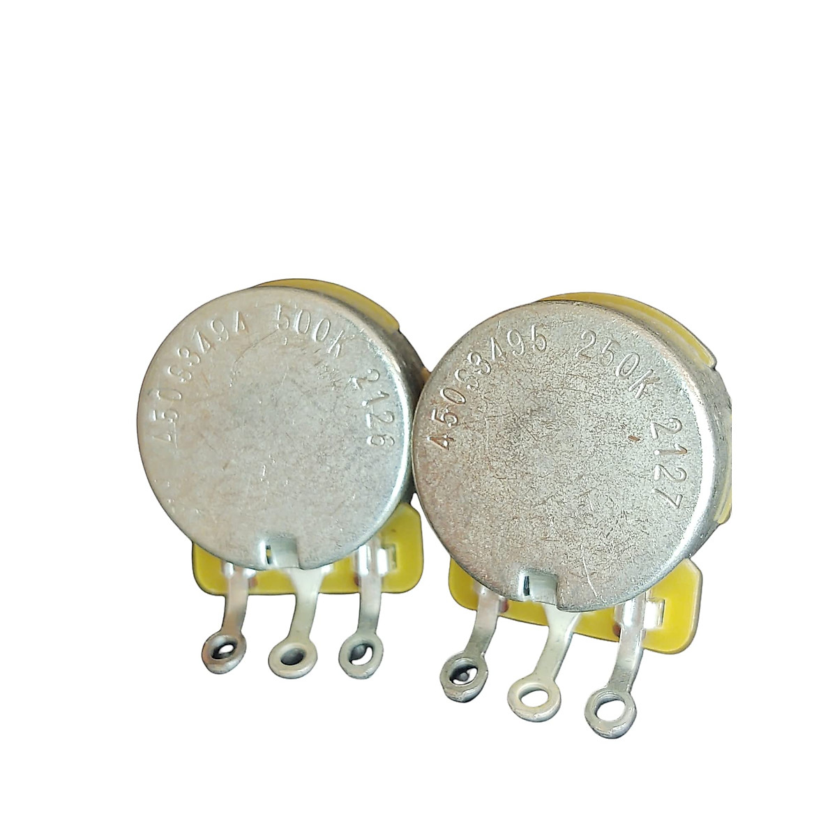 2 CTS Full Size Solid Shaft Pots 1x 500KA 1x 250KA Hot Rod Set Potentiometers