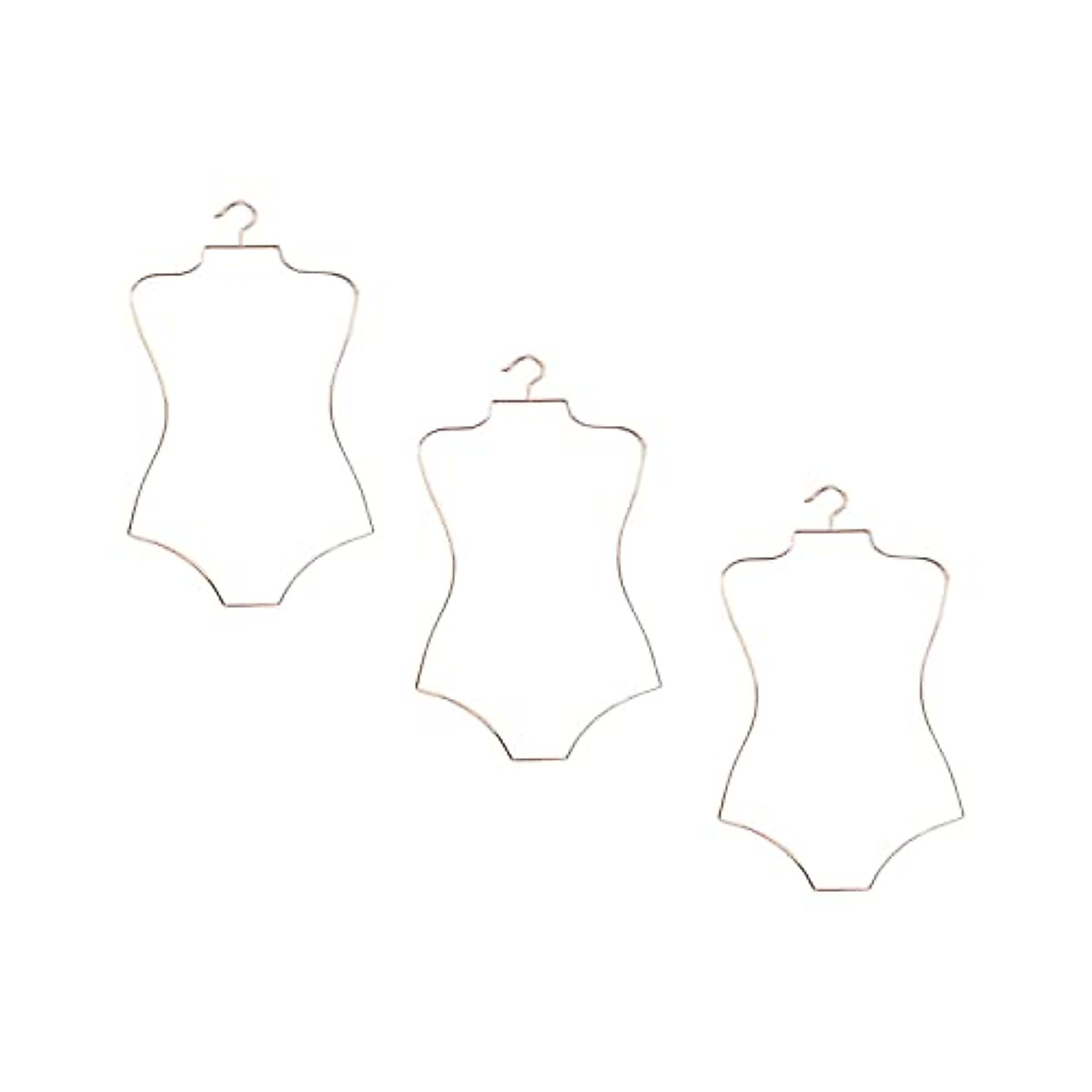 Leefasy 3pcs Body Shape Swimsuit Hanger, Girls Unisex Dress Holder Coat Rack, Clothing Hanger Bathing Suit Hanger for Cloakroom Closet Laundry Bedroom