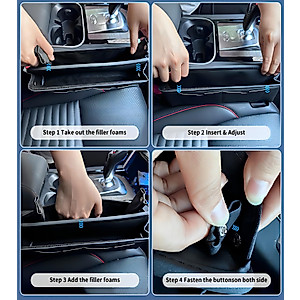 JIAFAYING Car Seat Gap Filler Leather Car Seat Organizer and Storage Between Seats Car Accessories-Front Seats Car Adjustable Gap Filler for Phones, Cards，Keys， Wallets