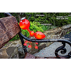Smarty Gadgets - Metal Garden Art Decoration, Steel Red Ant Figurine with Solar Powered LED Lights for Yard, Patio, Lawn and Garden Decor and Ornament, Outdoor and Indoor Statue, 11" X 10"