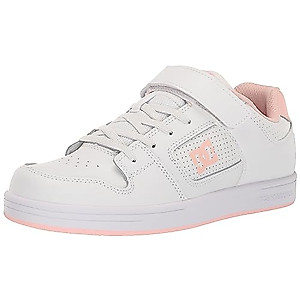DC Girls Unisex-Child Manteca 4 V Casual Skate Shoe, White/Pink, 13 Little Kid