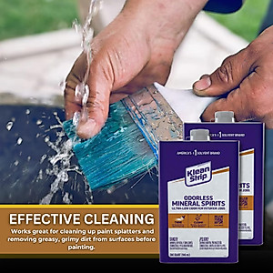 GROVE 2 Klean Strip Odorless Mineral Spirits + Microfiber Cloth, Mineral Spirits, Odorless Paint Thinner for Oil Painting | Mineral Spirits for Cleaning & Paint Thinner for Oil Based Paint - 1QT