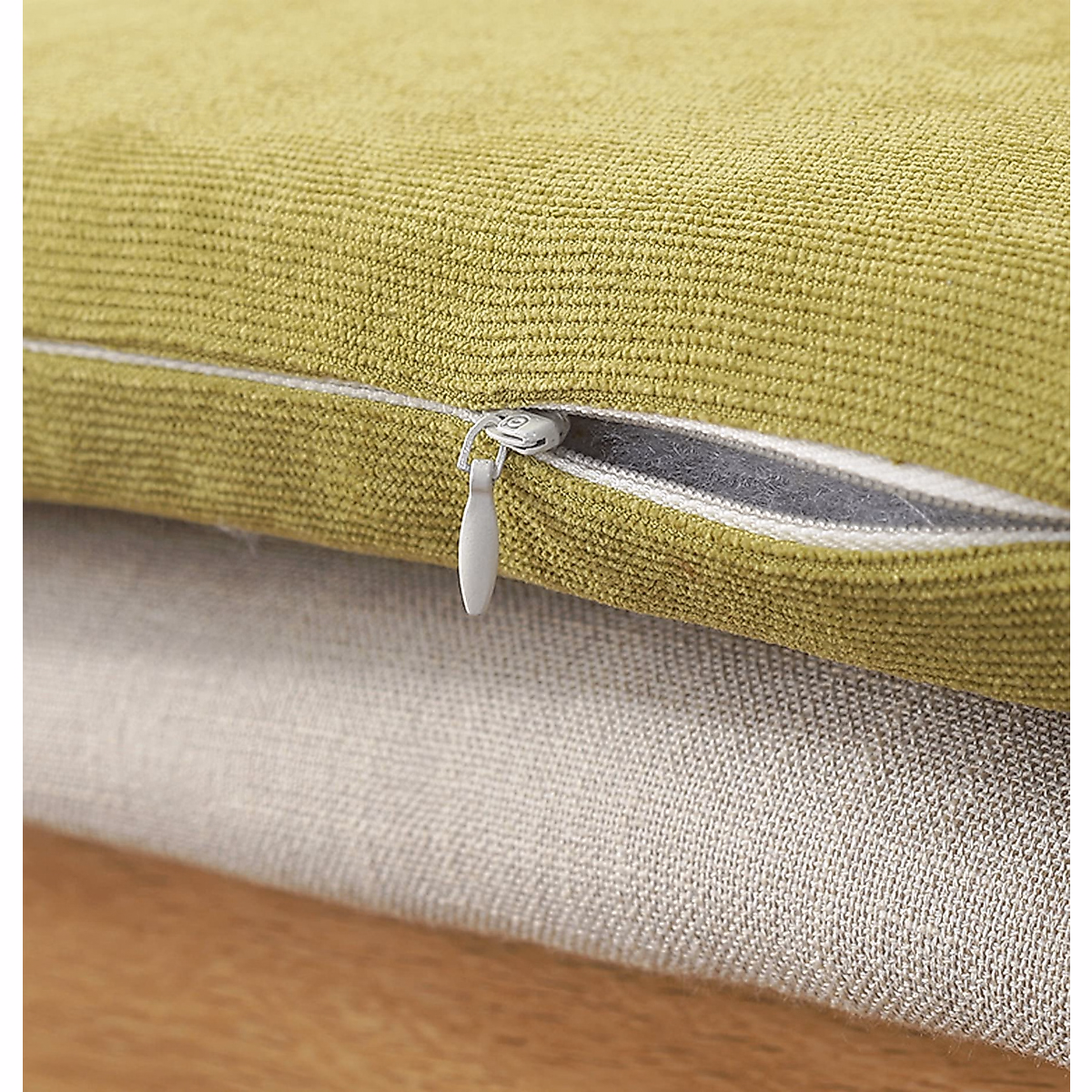 Happiness Decoration Chair Cushions for Dining Chairs Reversible Corduroy Chair Pads with Ties Soft Nonslip Seat Cushions Machine Washable Kitchen Square Chair Pads,18 x 18 Inch (Beige)