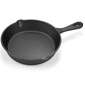 Lawei Cast Iron Skillets -8 Inch Non-Stick Pre-Seasoned Skillet Frying Pan for Kitchen Cooking Eggs, Meat, Pancake, Indoor and Outdoor Use, Oven, Grill, Stovetop, Induction Safe