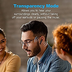 Hybrid Active Noise Cancelling Wireless Earbuds, in Ear Bluetooth 5.3 Stereo Earphones,MANKIW Wireless ANC Bluetooth Noise Cancelling Earbuds,HiFi Stereo Touch Control Earbuds for iPhone/Android-Black