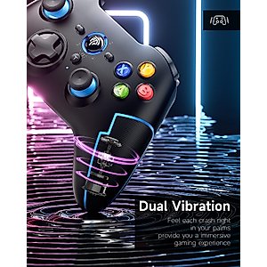 EasySMX 2.4G Wireless Controller for PS3, PC Gamepads with Vibration Fire Button Range up to 10m Support PC (Windows XP/7/8/8.1/10), PS3, Android, Vista, TV Box Portable Gaming Joystick Handle