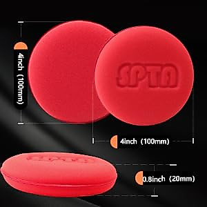 SPTA 10Pcs Foam Wax Applicator Pads, 4inch Hand Wax Pad(Red), Soft Car Detailing Sponges,Supreme Shine Pad, for Car Cleaning, for Car Detail Cleaning, Waxing pad