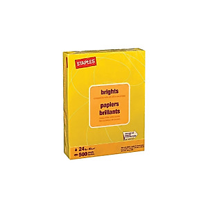 Staples 733077 Brights 24 Lb. Colored Paper Yellow 500/Ream (20102)