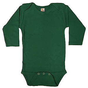Laughing Giraffe Baby Long Sleeve Onesie - 100% Cotton (12-18 Months, Kelly Green)