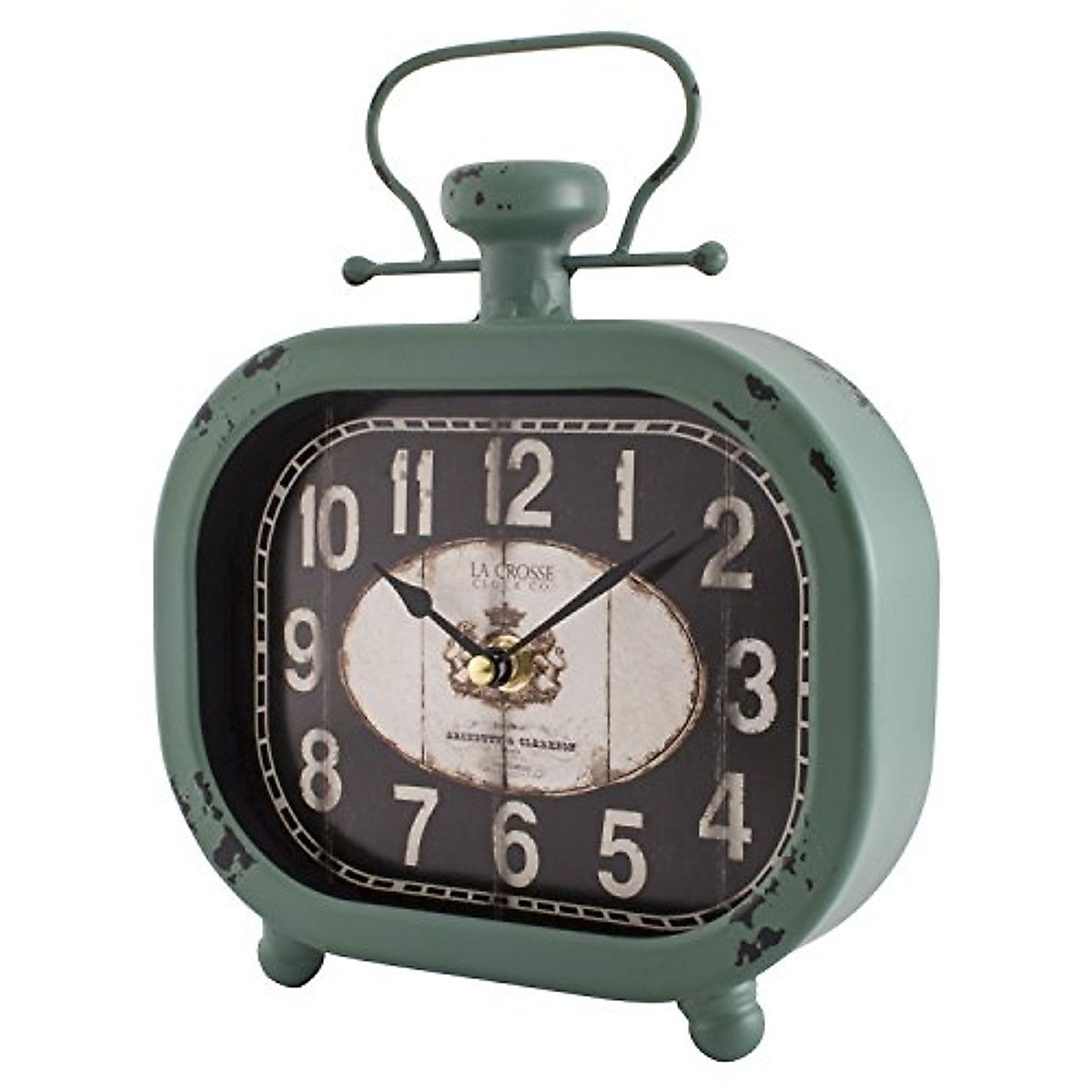 La Crosse 404-3425 Distressed Teal Metal Clock