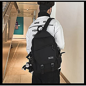 AoMoon Casual Lightweight Backpack for Men Women Laptop Rucksack College Bag Durable University Backpack Travel Daypack(Black)