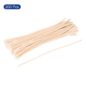 MECCANIXITY Pipe Cleaners Chenille Stems 30cm/12 Inch for DIY Art Creative Crafts Decorations, Beige Pack of 200