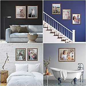 Capcillin 16x20 Picture Frame Wood Pattern Rustic Brown Poster Frame, Wall Mounting, Plexiglass, Great for Prints, Mural,and Art（CP003-MD16x20-BR）