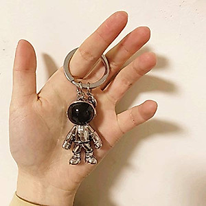 MUAMAX Sliver Spaceman Keychains for Men Creative Astronaut Spacemen Car Key Chain Car Key Accessory Backpack Purse Bag Charms Lucky Astronaut Keyrings Men/Women