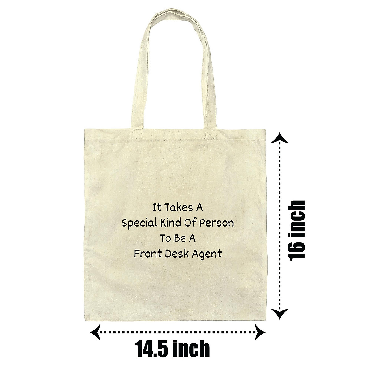 Special Person Gift for Front Desk Agent Receptionist Coworker Humor Natural White Multicolor Canvas Tote Bag
