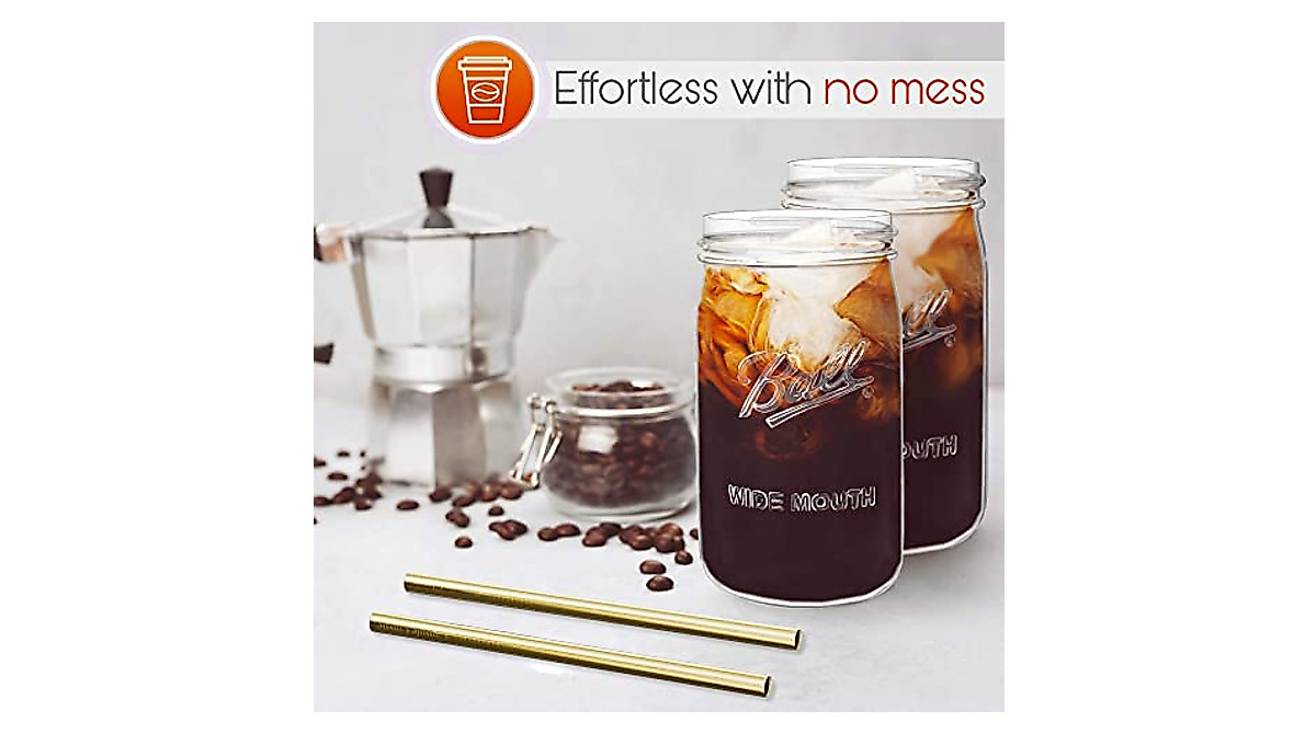 Reusable Boba & Smoothie Cups Set | Eco-Friendly Glass Mason Jars
