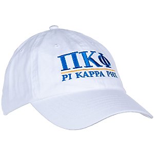 Ann Arbor T-shirt Co. Pi Kappa Phi | Classic Pi Kapp Fraternity Line PKP Baseball Rush Frat Hat Cap White