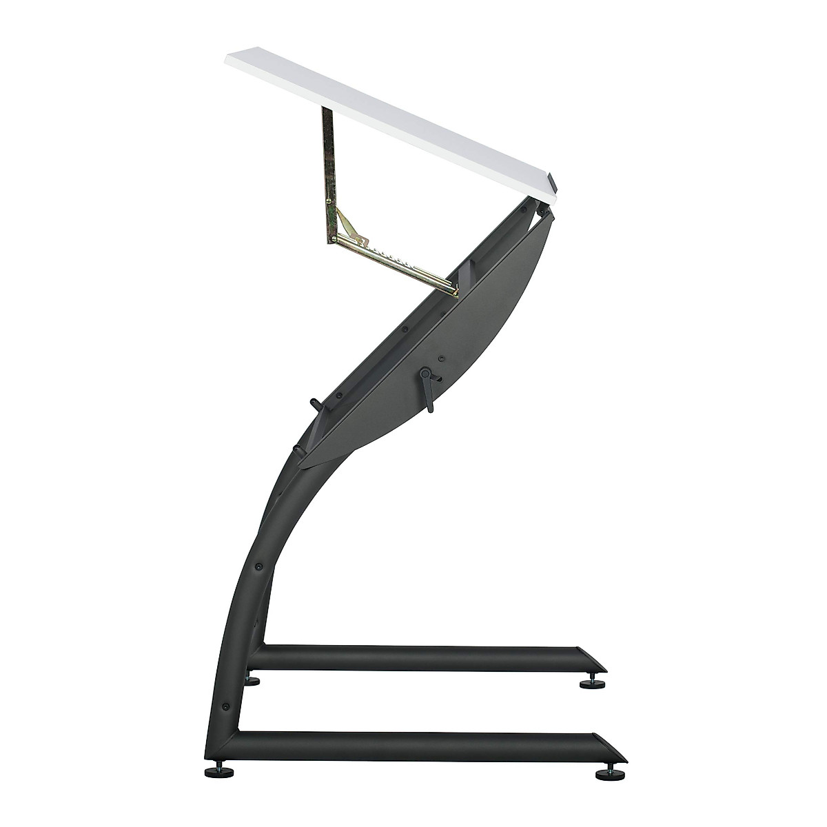 SD STUDIO DESIGNS Triflex Drawing Table, Sit to Stand Up Adjustable Office Home Computer Desk, 35.25" W X 23.5" D, Charcoal Black/White