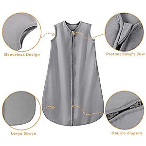 Yoofoss Baby Sleep Sacks 6-12 Months 2 Pack 100% Cotton 0.5 TOG Wearable Blanket Baby Sleeping Bag Unisex Comfortable Breathable Toddler Sleeping Sack