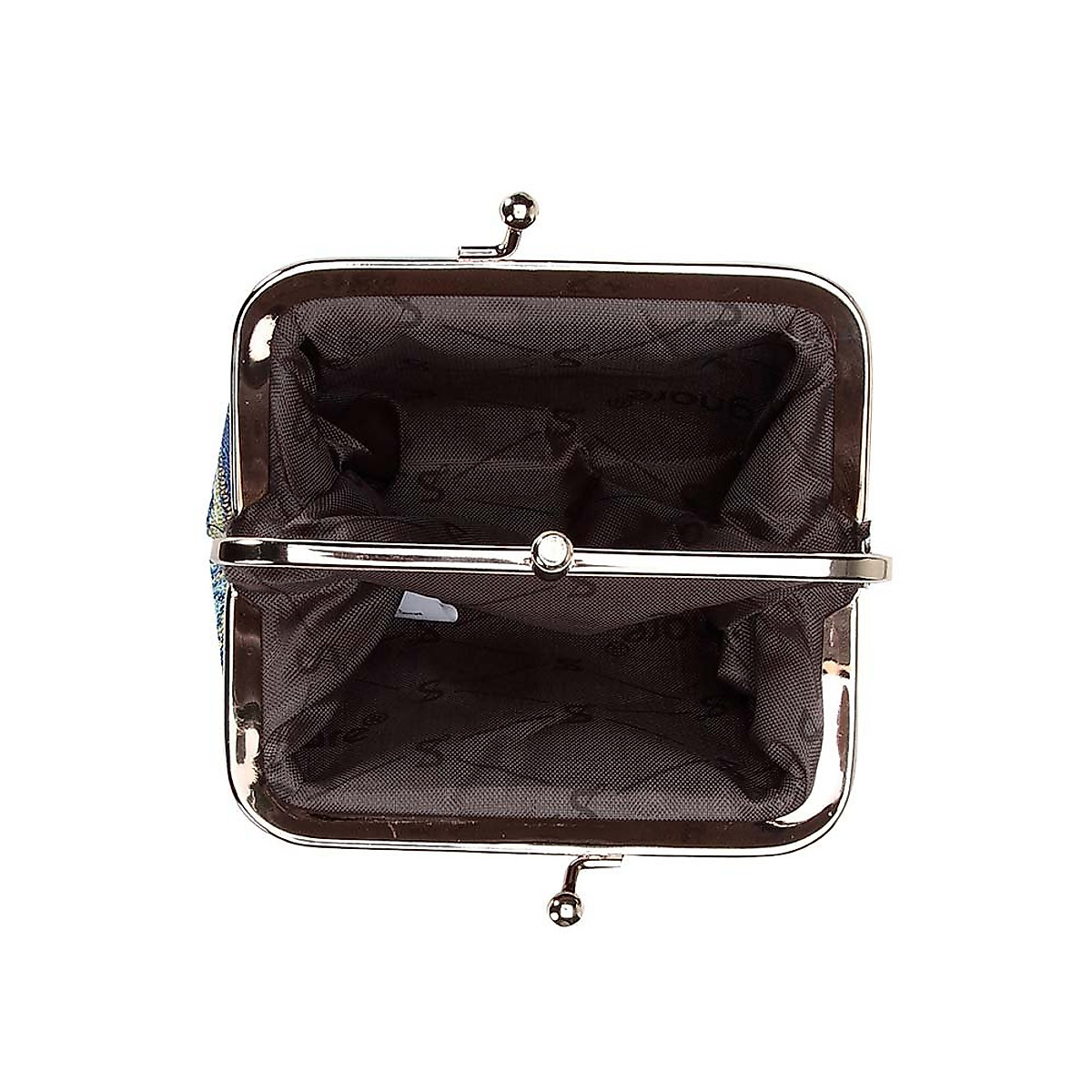 Signare Tapestry Double Pocket Change Pouch Kiss lock Coin Purse for Women With Colourful Geometric Multicolor Triangles Design (FRMP-MTRI)